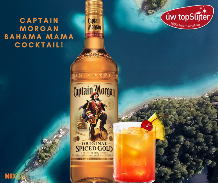 Met de zon in uw gezicht en een Captain Morgan Spiced Rum Gold Cocktail ...